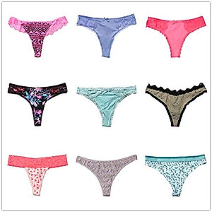 UWOCEKA Sexy Thongs for Women,Varity of T-Backs Sexy Underwear 20 Pack of G Strings Lacy Undies Panties Tanga(20PCS,S)