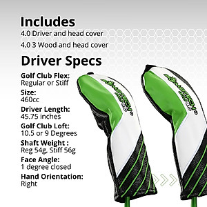BombTech Golf - 4.0 Driver and 3 Wood Bundle (10.5 Regular) - Premium Golf Wood Set for Men - Easy to Hit Off Tee - Max Forgiveness and Accuracy