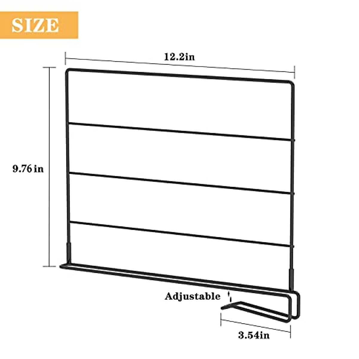 Sunexinlo Shelf Dividers,12 pcs Black Wire Shelf Wood Closet Organizers and Storage for Bedroom
