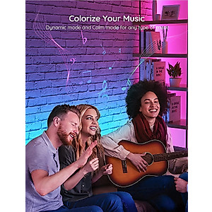 Govee Smart WiFi LED Strip Lights, 32.8ft RGB Light Strips Work with Alexa & Google Home, App Control Music Sync Lights with Protective Coating, Led Lights for Bedroom, Kitchen, Party, Ceiling