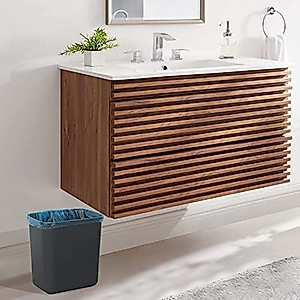 kubvici 6L Mini Trash Can 1.6 Gallon Trash Can Set of 3 Suitable for Bathroom, Car, Bedroom, Kitchen, Office, Living Room (Charcoal Gray, 3)