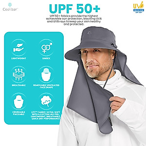Coolibar UPF 50+ Women's Men's Stevie Ultra Sun Hat - Sun Protective (One Size- Carbon)
