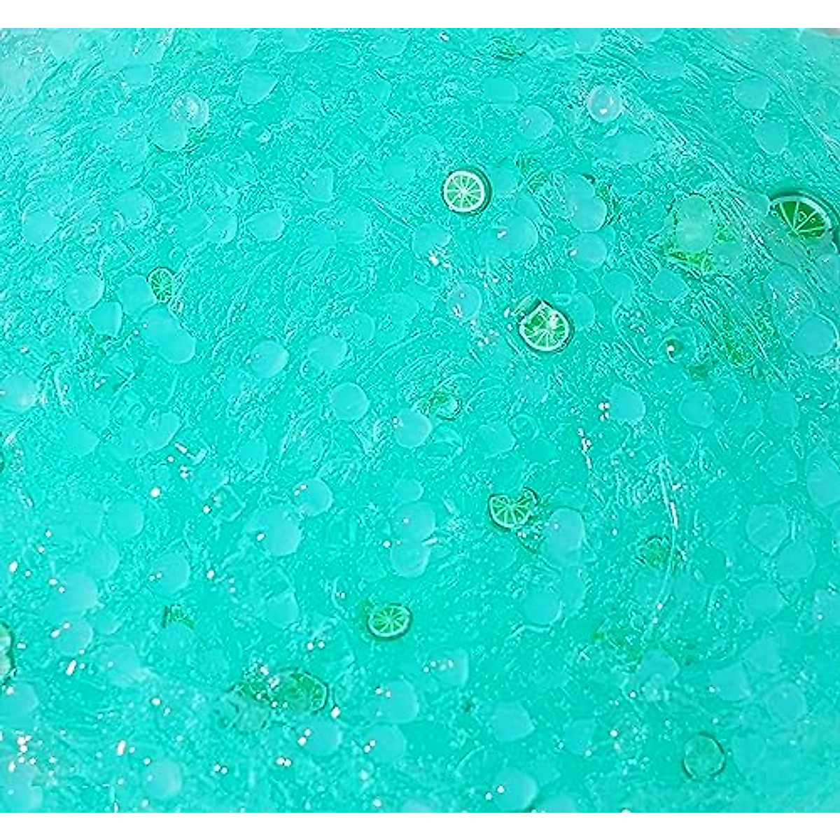 Premade Green Clear Slime - Large Capacity Crystal Slime Lemon Green Glimmer Slime kit,Super Soft and Non-Sticky, for Boys and Girls,Great for Parties (15oz)