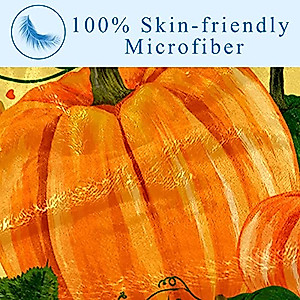 Autumn Pumpkin and Mushroom Prints Soft Warm Cozy Blanket Throw for Bed Couch Sofa Picnic Camping Beach, 150×100cm