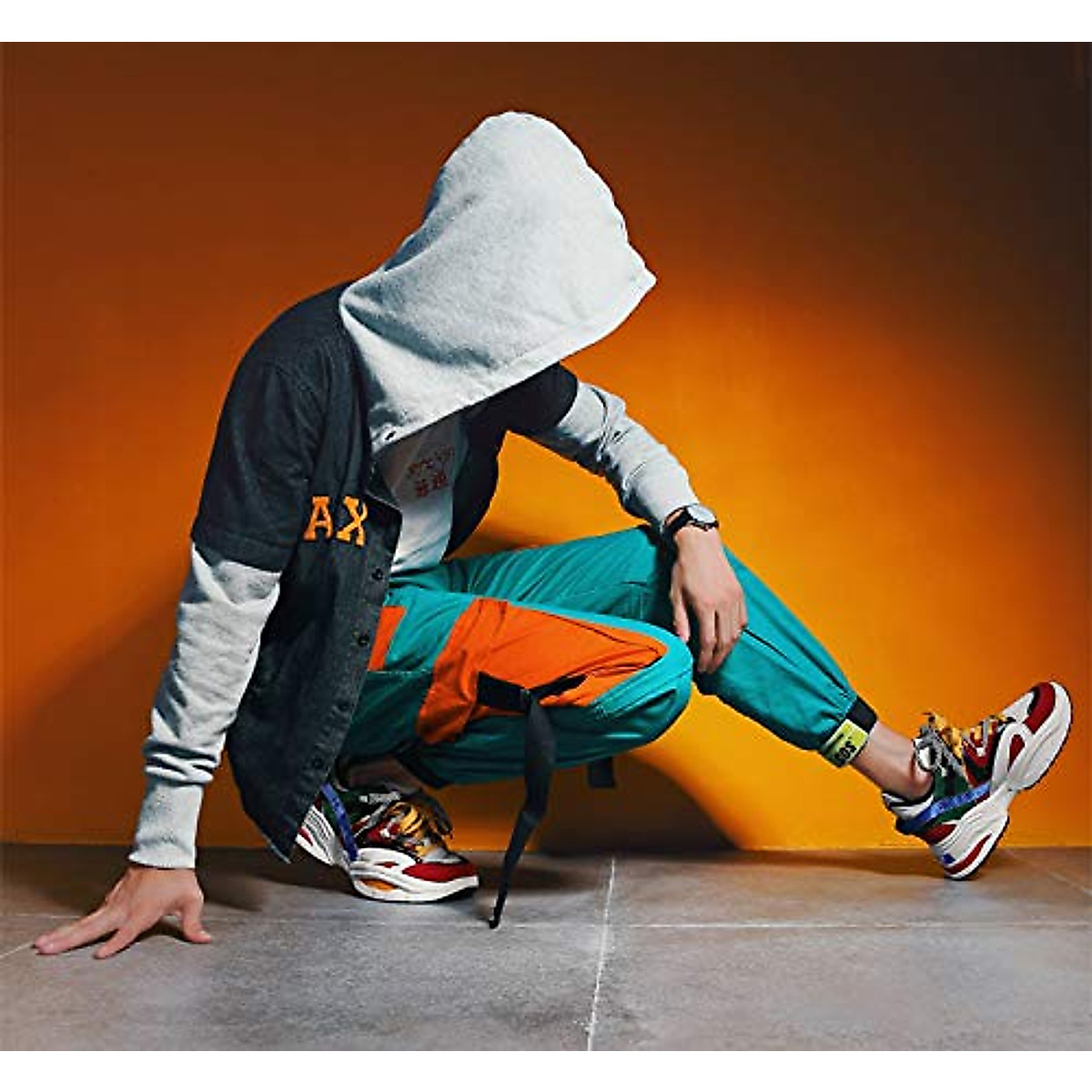 Men's Retro Color Blocked Fashion Sneakers Sport Running Shoes Walking Casual Athletic Shoes(1,10)