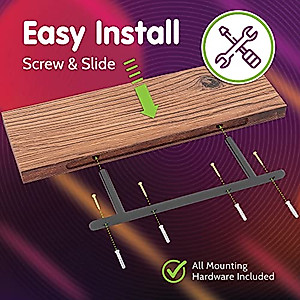 JAWU Floating Shelves Wood 3 Pack - 17 x 5.5in | Wood Shelf Wall | Rustic Floating Shelf Wall Shelf | Wooden Floating Shelves Wall Display Shelf | Rustic Floating Shelves for Wall | Wooden Shelves |