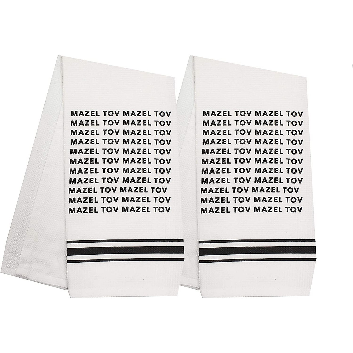 Luti Kitchen Towel Set Jewish Kosher Cooking - Mazel Tov Celebration, Shabbat Meals Set of 2
