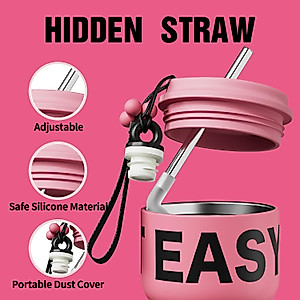 GOOM 18oz Travel Coffee Mug Tumbler with Lid and Straw, 18/10 Stainless Steel, 6-Layer Insulation, Spill Proof, Leak Proof Tumbler with Straw Mouth Rotary Lock, Coffee Mugs for Women - Hot Pink