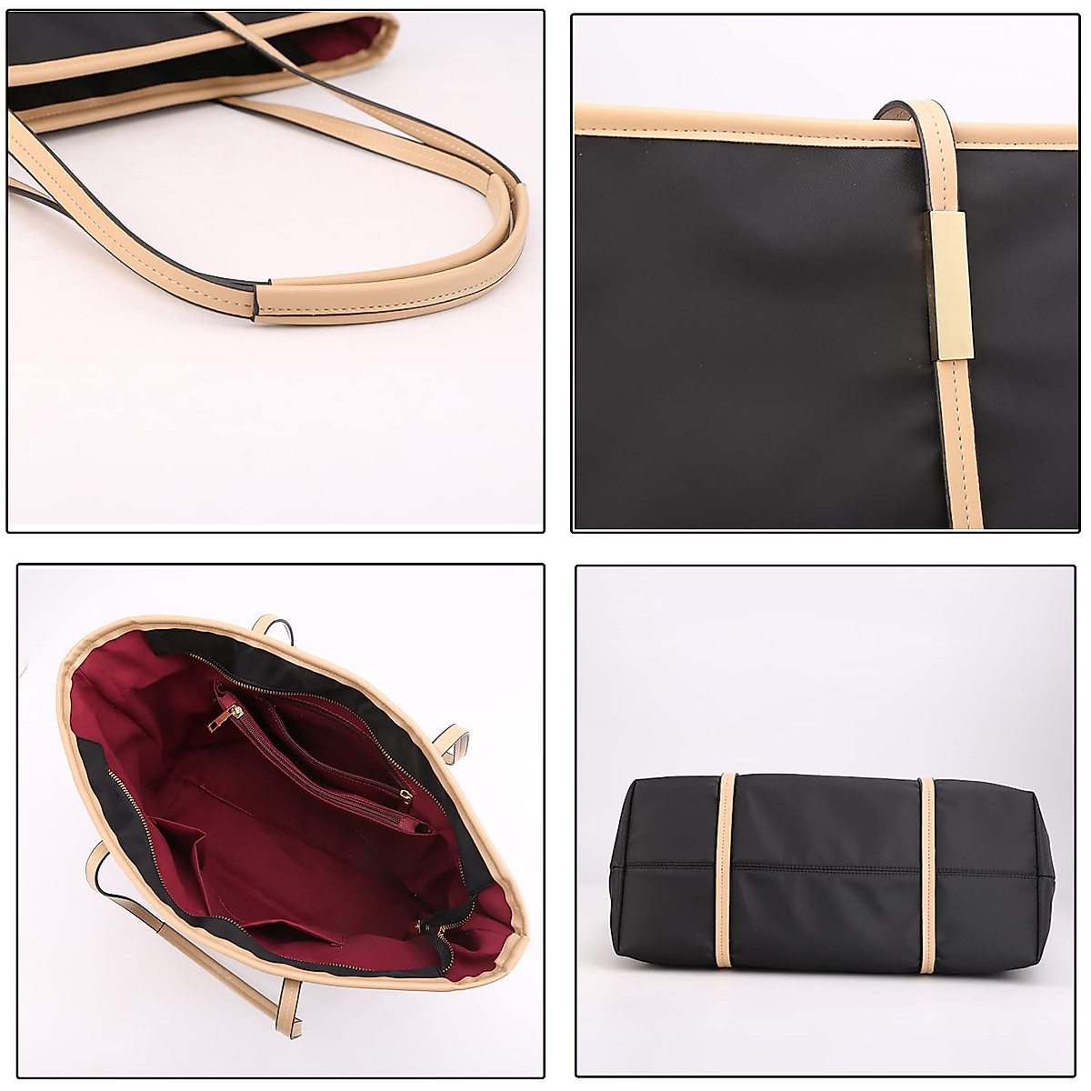 forestfish Nylon Tote Bag- Large Capacity Waterproof Shopper Handbag Shoulder Bag For Women(Pink)