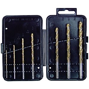 Vermont American 12383 7 Piece 1/16-Inch to 1/4-Inch Titanium Twist Drill Bit Assortment in Plastic Case