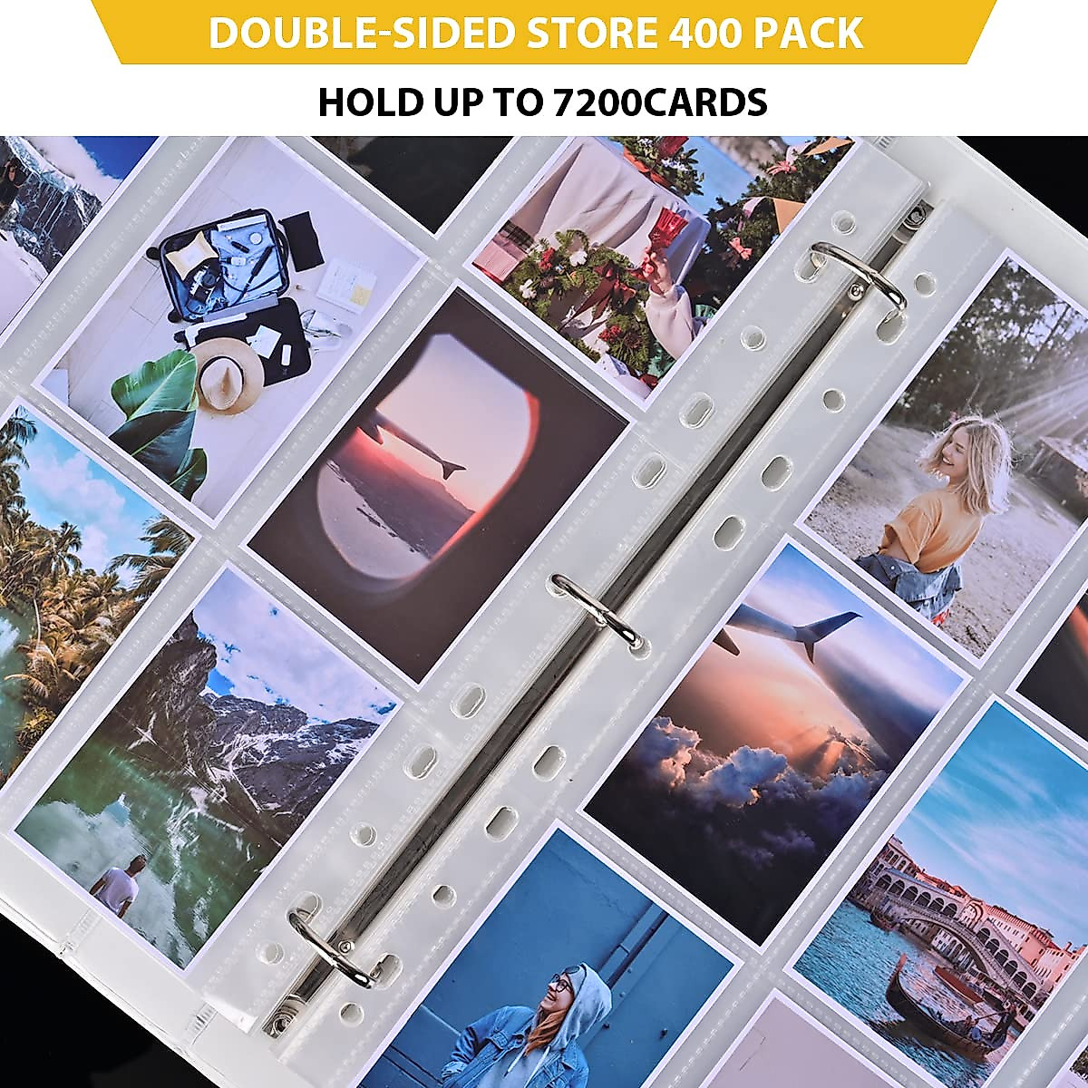 9 Pocket Page Protector, 390 Pack Trading Card Sleeve, Baseball Card Sheets for 3 Ring Binder, for Skylanders, MTG, Coupon, Game Cards, Trading Cards, Football Cards …