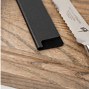 Restaurantware Sensei 10 x 1.5 Inch Knife Sleeve, 1 BPA-Free Knife Protector - Fits Bread Knife, Felt Lining, Black Plastic Knife Blade Guard, Durable, Cut-Proof