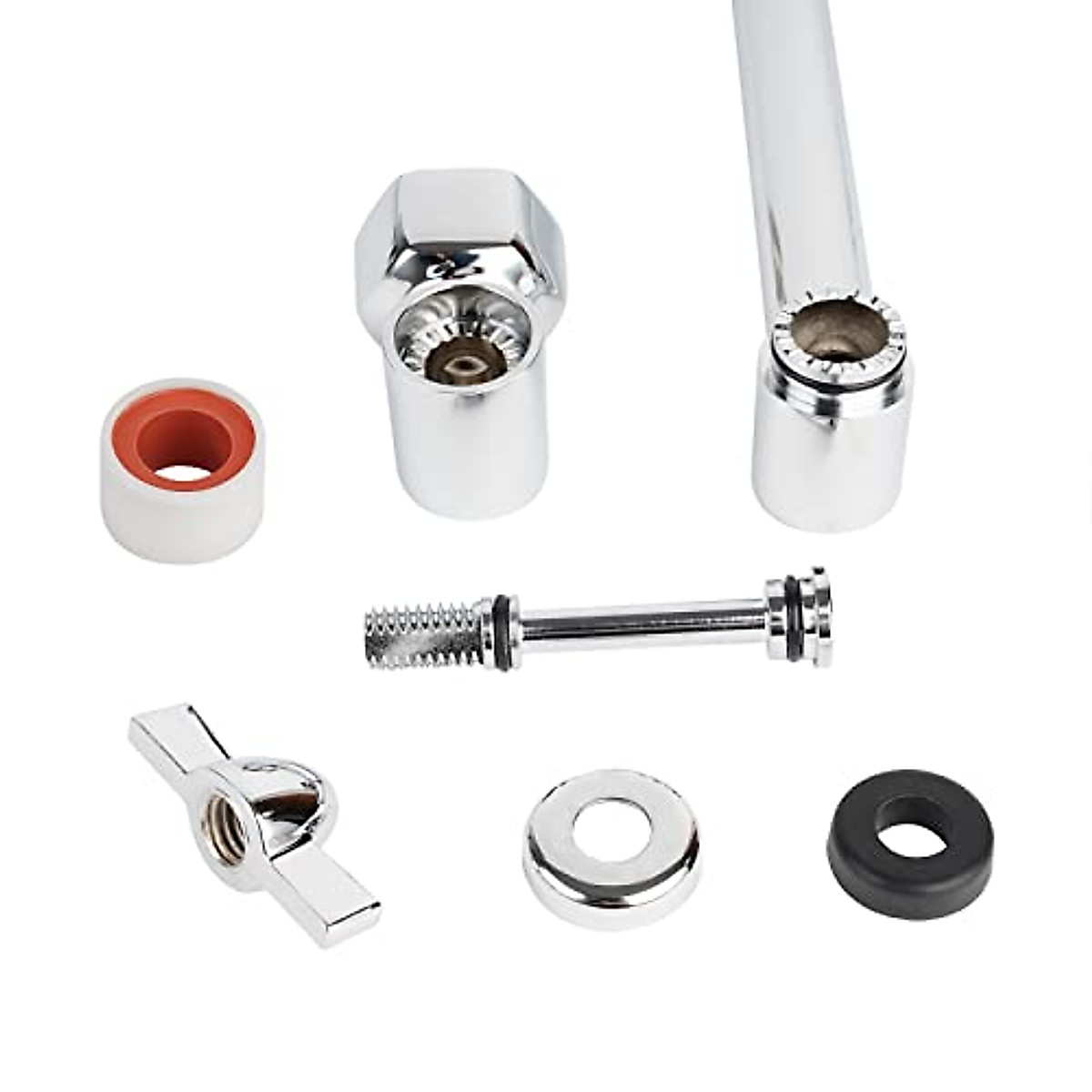 12 Inch Solid Brass Adjustable Shower Head Extension Arm Flexible Height & Angle Shower Arm Extender with Lock Joints, Universal Connection Extra Long Shower Extension Arm, Chrome Finish