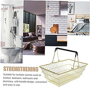 Cabilock 3pcs Shopping Basket Makeup Organizer for Drawer Wire Drawer Shopping Storage Basket Coin Pouch Vegetable Metal Basket Storage Stackable Wire Baskets Girl Heart Ornaments Alloy