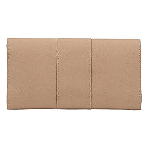Synthetic Leather Belted Envelope Clutch, Beige1