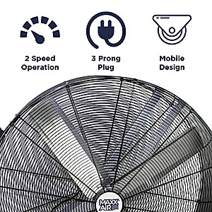 Maxx Air 42" High Velocity Industrial Belt Drive Barrel Fan. Damage and Dent Resistant (42 Inch Barrel Fan)