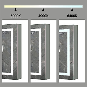 Liviza LED Bathroom Medicine Cabinet with Mirror, 24 x 30 Inch, Recessed or Surface Lighted Medicine Cabinet, Defog, Auto Memory Light Setting, 2 Outlets, Storage Shelves (Left Soft Close Hinge)