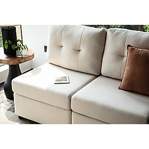 LINSY HOME Oversized Modular Sectional Sofa, RUBIK III 4 Seat Modular Sofa with Ottoman, L Shaped Corner Couch with Storage, All Covers Changeable Washable, Beige