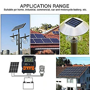 Peidesi 30A PWM Solar Charge Controller Dual DC Current Display Solar Panel Controller 12V/24V Solar Panel Battery Regulator with USB Port
