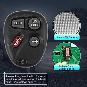 X AUTOHAUX 315MHz ABO1502T Replacement Keyless Entry Remote Car Key Fob for Cadillac Seville 2000 for Chevrolet Impala Lumina Malibu Monte Carlo 2000 for Oldsmobile 88 98 1996-1999 4 Buttons