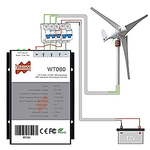 MarsRock 400Watt 500Watt 600Watt Wind Turbine Generator Controller IP67 Waterproof 12V/24V Automatic Controller AC to DC