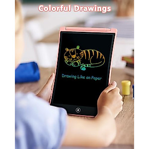 KOKODI Kids Toys LCD Writing Tablet, Colorful Toddler Drawing Pad Doodle Board Erasable, Educational Learning Toys Birthday Gifts for Girls Boys Age 3 4 5 6 7 8（Pink）