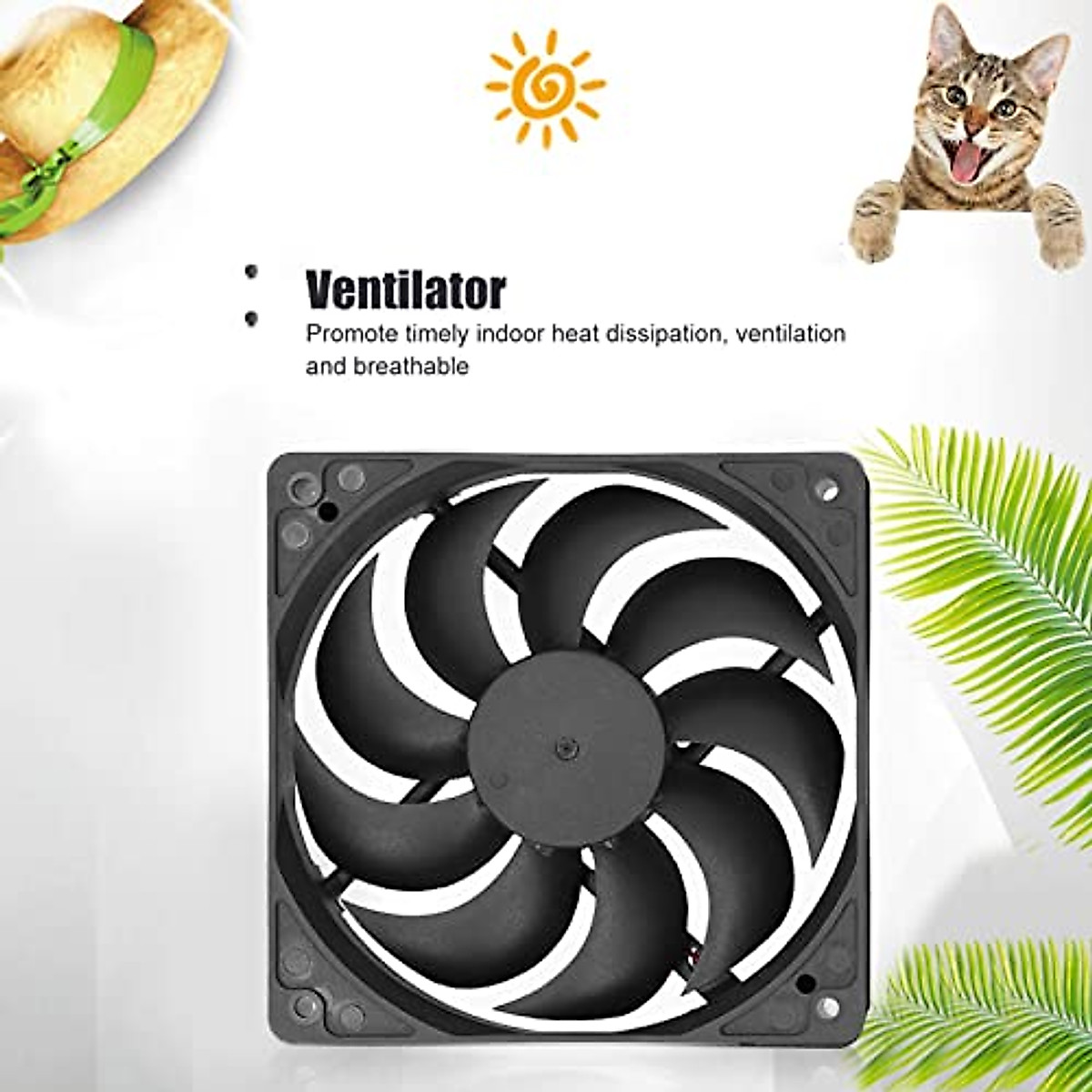 Mothinessto Solar Powered Fan, Solar Panel Kit with Fan Ventilator Monocrystalline Silicon Solar Cell Charger for Greenhouse Pet House Kennel Cooling defult