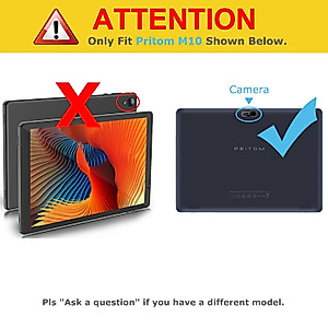 (for DigiLand 10.1 Tablet Case DL1036) Transwon Case for Pritom 10 Inch Tablet Tronpad M10/ Pritom Touch 10 Tablet/DigiLand DL1036 Tablet - Black