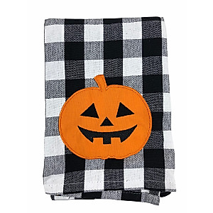 Design Imports Halloween Themed Embellished Kitchen Dish Towel Set of 3 Ghost Spider Pumpkin