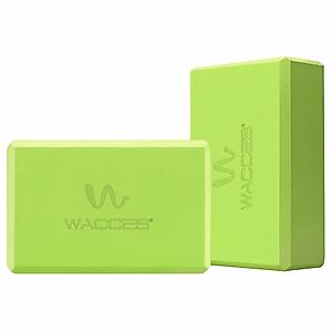 Wacces Foam Exercise, Fitness & Yoga Blocks - Set of 2 (9" x 6" x 4") - Green