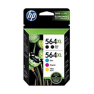 HP 564XL High Yield Black and Cyan/Magenta/Yellow Color Ink Cartridges (F6V09FN#140), CVP Value Combo 5/Pack