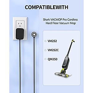Charger Fit for Shark Cordless Hard Floor Vacuum Mop VM252 VM252C QM250,6.0Ft Extra Long DC Supply Shark VM252 Magnetic Charger