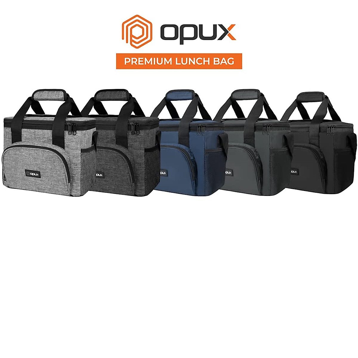 OPUX Insulated Collapsible Soft Cooler 9 Quart | Lunch Bag for Men, Small Travel Cooler for Camping, Family, BBQ, Picnic, Beach, Car, Soft-Sided Leakproof Lunch Box for Work | Fits 16 Cans (Charcoal)