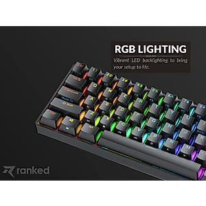 Ranked S60 Supernova 60% Form Factor | Hot Swappable Mechanical Gaming Keyboard | 61 Keys Multi Color RGB LED Backlit for PC/Mac Gamer (Black, Gateron Optical Brown)