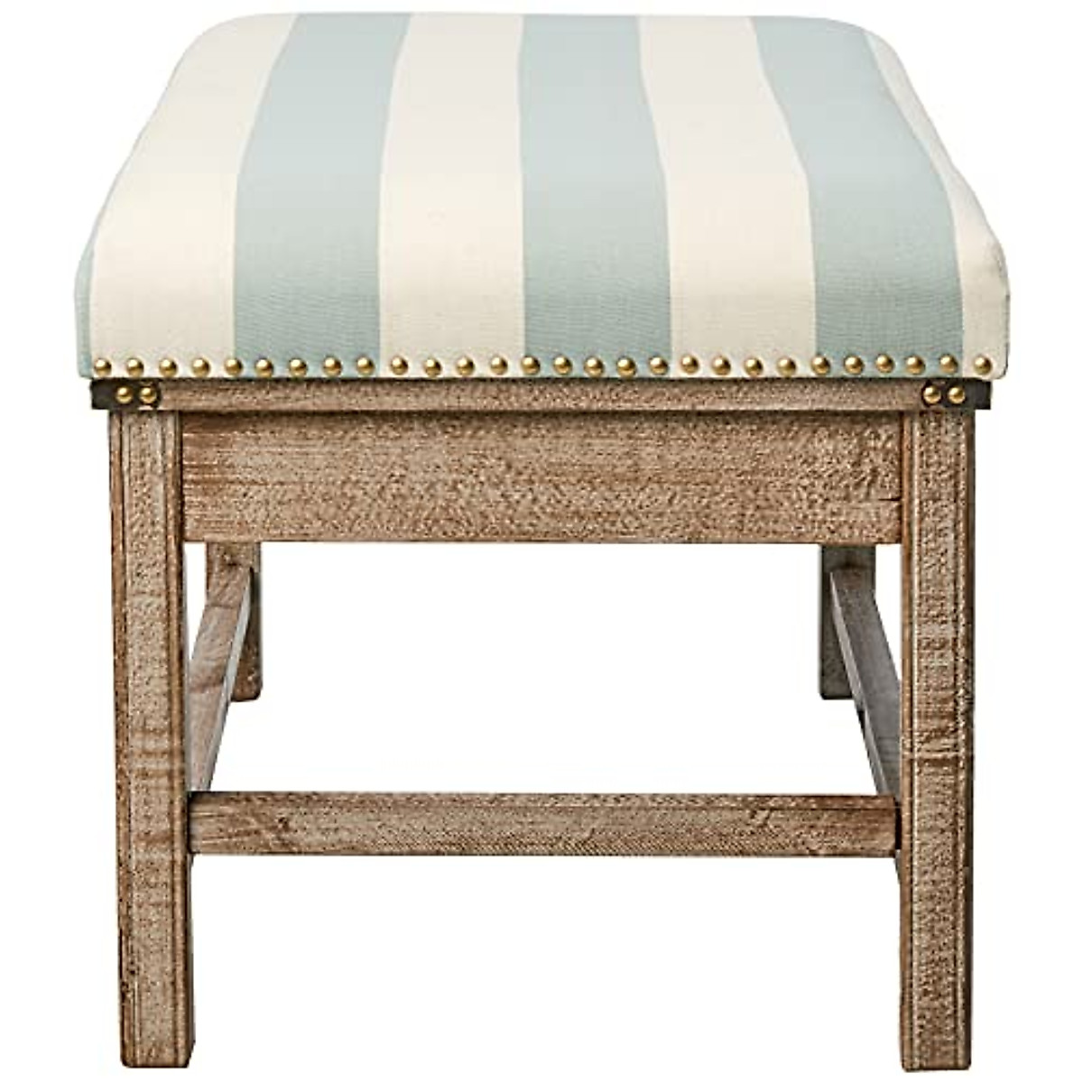 Decor Therapy Farley Upholstered Weathered Ottoman, 35.43x20.08x19.69, Driftwood