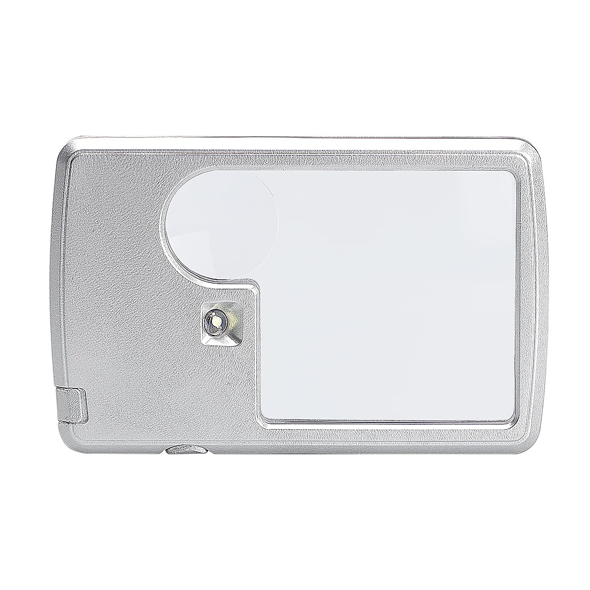 Pocket Magnifying Glass 30X & 60X LED Lighted Magnifier Slide Out Magnifying Glass Handheld Reading Magnifier Square Magnifying Loupe for Jewelry Stamps Watches Crafts Textile (Silver)