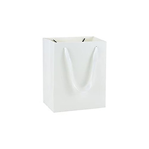 HUAPRINT White Paper Bags,White Gift Bags,Shopping Bags with Handles,30 Pack,8x5x10inch,Craft Gift Bags for Clothes,Retail Bags,Party Favor Bags,Merchandise Business Bags,Wedding Bags