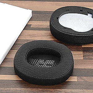 Geekria Comfort Mesh Fabric Replacement Ear Pads for JBL Live 650 BTNC, Lifestyle E65BTNC, Duet NC, Live 660 BTNC Headphones Ear Cushions, Headset Earpads, Ear Cups Cover Repair Parts (Black)