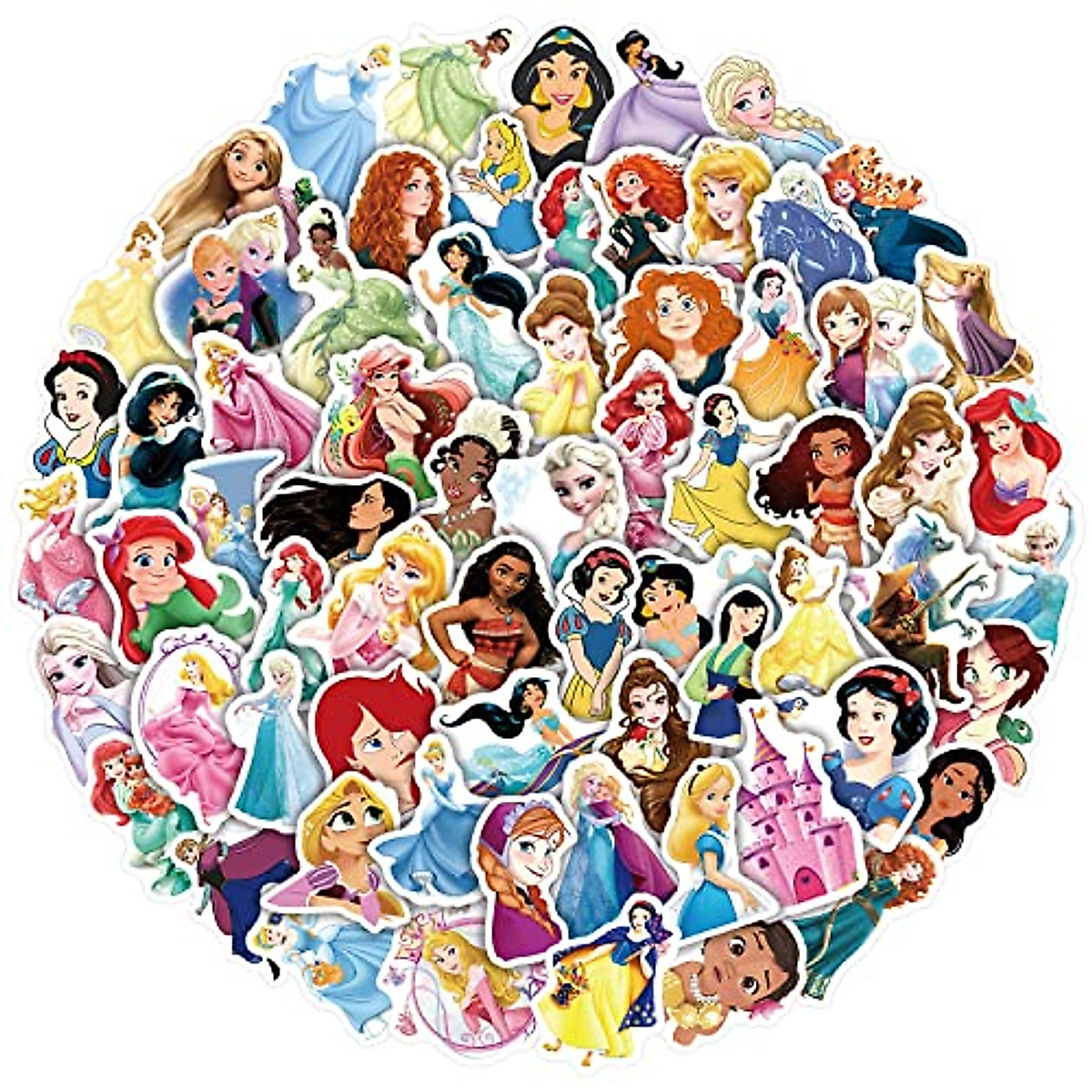 Cute Princess Stickers Pack 100PCS, Kawaii Stickers for Water Bottles Laptop Phone Glueewee Vinyl Waterproof Stickers Gifts for Kids Girls Teens Adults