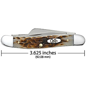 Case XX WR Pocket Knife Medium Stockman With Genuine Bone Handle, Stainless Steel Blades, Length Closed: 3 5/8 Inches (Amber Bone W/Sharpening Stone)