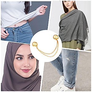 Powerful Hijab Magnets with Chain - Multi-Function Magnetic Clothing Clips | Magnetic Clothing Shawl Clips Clothing Accessories | Magnetic Clips for Women's Clothes and Hijab Decoration