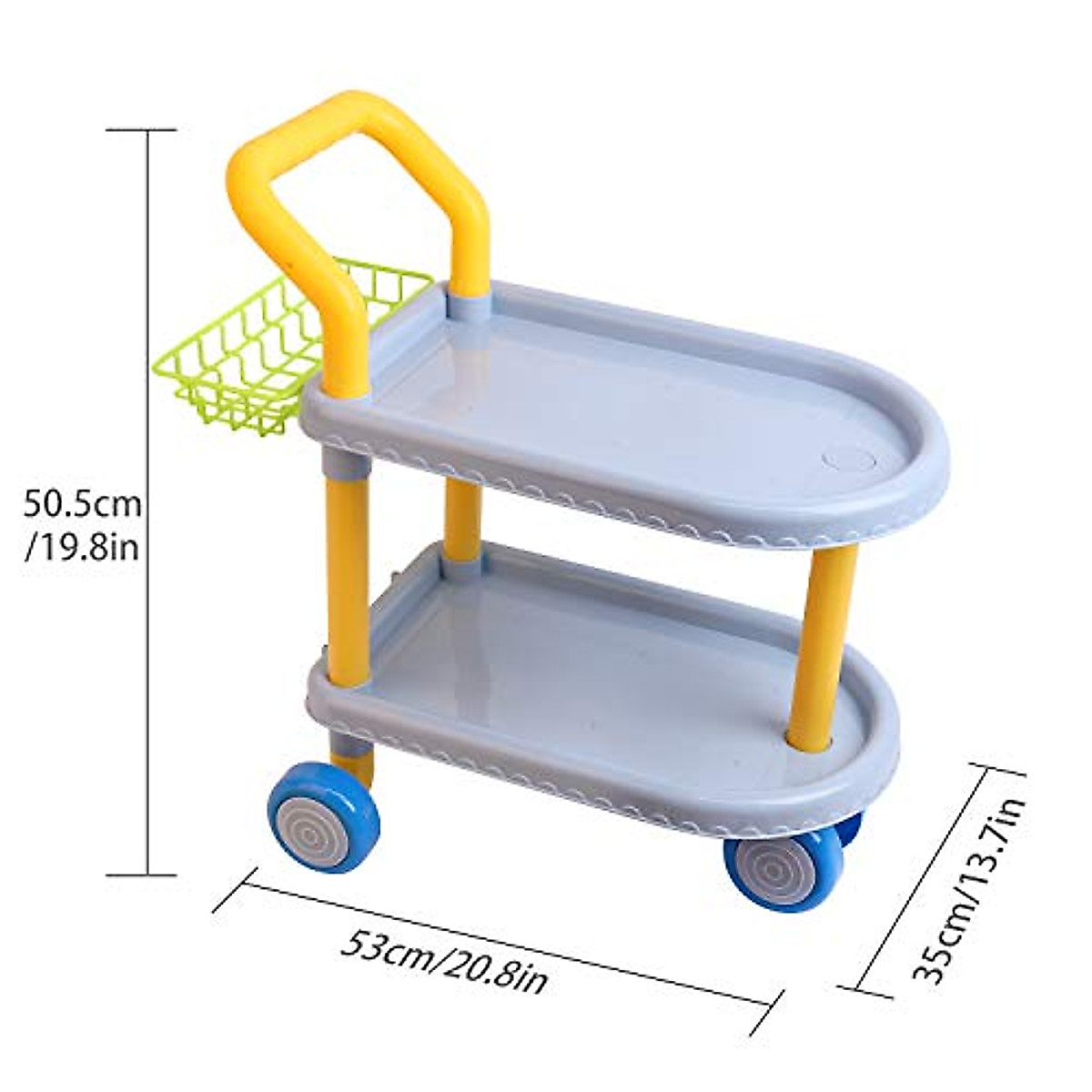 Kids Food cart Toy Sets,Kids Role Play Large Dining car Toys and 98pcs Food, Kitchen, Tableware Accessories., Educational Toys for 3+ Years Boys/Gir