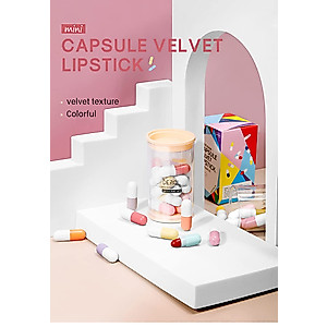 Kusslippe 16 Colors Mini Lipstick Set, Capsule Mini Lipsticks, Waterproof Long Lasting Mini Capsules Velvet Lipstick, Pill Shaped Lipstick (16PCS)
