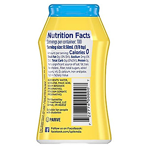 SPLENDA LIQUID Zero Calorie Sweetener drops, 1.68 Ounce Bottle (Pack of 3)