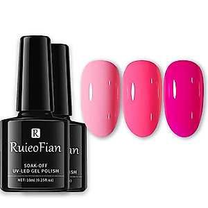 BINGBRUSH 3 Pcs Gel Nail Polish Kit, 10ML Pink Gel Polish Nail Lacquer Long Lasting High Shine Soak Off Gel Polish Set LED Nail Art Manicure Salon DIY Gel Nail Design Decoration at Home