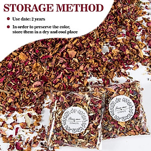 Wedding Confetti Dried Flowers - Dried Flower Petals for Weddings Natural Real Dried Flower Rose Petal Confetti Floral Confetti for Wedding Party Decoration Table Centerpieces 12 Packs