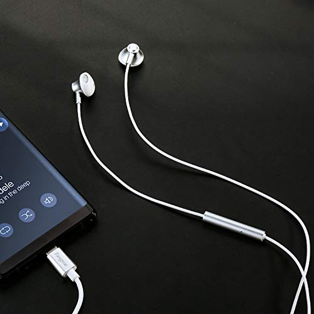 Fasgear USB C Headphones in Ear Wired Earphones with Mic,Deep Bass HiFi DAC Headset Compatible for Galaxy S21 Ultra/S20 /Note 10,Google Pixel,iPad Pro 2020,Type-C Earbuds for Oneplus 8 Pro 7T (White)