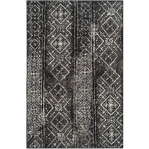 SAFAVIEH Adirondack Collection Area Rug - 5'1" x 7'6", Black & Silver, Moroccan Boho Distressed Design, Non-Shedding & Easy Care, Ideal for High Traffic Areas in Living Room, Bedroom (ADR111C)