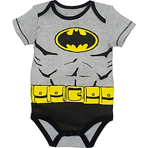 WARNER BROS DC Comics Justice League Batman Joker Riddler Newborn Baby Boys 5 Pack Short Sleeve Bodysuits Superheroes 3-6 Months