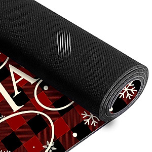 HOLVDENG Christmas Santa Claus Kitchen Mat Set of 2 Non Slip Thick Kitchen Rugs and Mats for Floor Comfort Standing Mats for Kitchen, Sink, Office, Laundry, 17"x47"+17"x28"